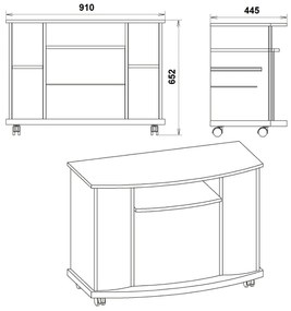 Vomaks TV stolek AMERIKA-NEW Barva: wenge