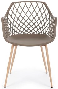 BIZZOTTO Plastová jídelní židle OPTIK taupe 0733415