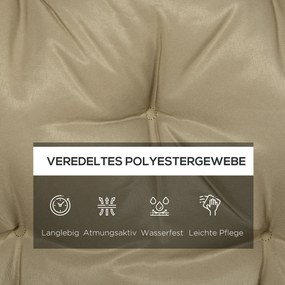 Outsunny Polstr na Lavici pro 3 Osoby 150x98x8 cm, Polstr s Popruhy, Sedací Polstr, Venkovní/Indoor Sedací Polstr, Polstrovaní pro Zahradní Nábytek, …