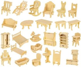 Dřevěná sada nábytku skládací Kruzzel 23542 set pro panenky
