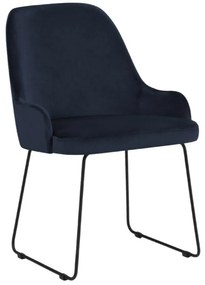 OnaDnes -20% Tmavě modrá sametová jídelní židle MICADONI OLIVINE