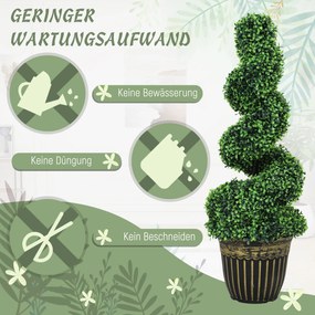 HOMCOM Umělé rostliny sada 2 kusů pokojové rostliny zimostrázu 90 cm v květináči pro interiér a exteriér | Aosom.de