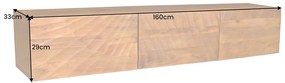 Designový závěsný TV stolek Shayla 160 cm hnědé mango