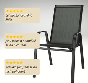 Vikio Venkovní zahradní set 190x90 pro 8 osob DK305-190 antracit