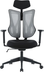 Ergonomická kancelářská židle AVENTO - šedá síťovina