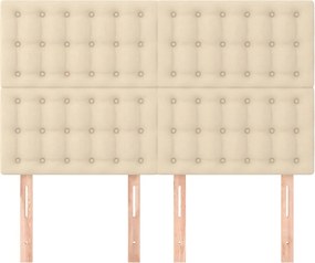 Čelo postele krémové 144x5x118/128 cm látkové 3116769