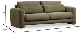 Atelier del Sofa 3-místná pohovka Lily Green - 3, Zelená