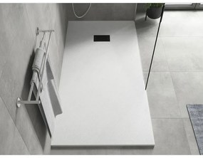 Mexen Hugo, obdélníková sprchová vanička SMC 170 x 80 cm, bílá, černá krytka, 42108017-B