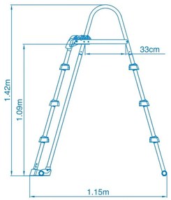 Schůdky k bazénům výška 0,91/1,07 m - bezpečnostní