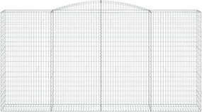Klenuté gabionové koše 6 ks 400x50x200/220cm pozinkované železo 3147065