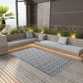 Venkovní koberec ARAKIL bílý a černý 160 x 230 cm PP 310430