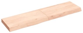 Nástěnná police 120x30x(2-6) cm neošetřené masivní dubové dřevo - Default Title