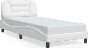 Rám postele bez matrace Hvar bílý 90x190 cm umělá kůže 3207968
