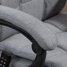 Kancelářská židle Vinsetto s masážní funkcí ergonomická výškově nastavitelná s bederním vyhříváním podnožka podhlavník polyester šedá 66x76x112-120cm…