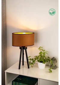 Duolla - Stolní lampa OVAL VEGAN 1xE27/15W/230V pr. 30 cm hnědá