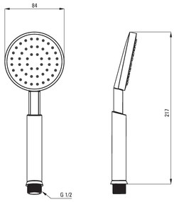 Deante Temisto, ruční sprchová hlavice 1-funkční, černá, XDCT0SLZ1