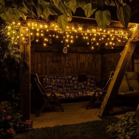 Easy Fix venkovní LED rampouchy, světelné, 300 × 50 cm, teple bílá, 114 diod, černý kabel, IP67, prodlužovací
