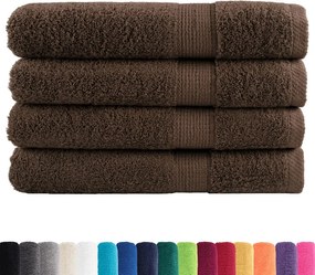 Prémiové ručníky SOLUND 4 ks hnědé 100x200 cm 600 g/m² 137246