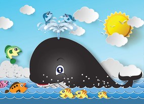 Malvis ® Tapeta dětská velryba Vel. (šířka x výška): 360 x 260 cm