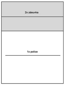 Mediolan - komoda M6 + KOVOVÉ NOŽIČKY - natural hikora + dekorační deska