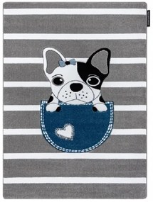 Dywany Łuszczów Dětský kusový koberec Petit Bulldog grey ROZMĚR: 160x220