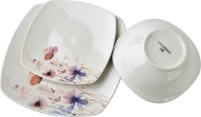 Porcelánová jídelní sada LEA Delicate 18 ks bílá/růžová
