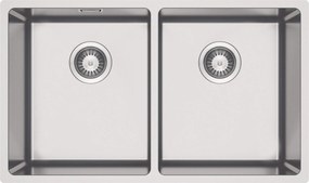 Deante Steel sink, 2-bowl, undermount