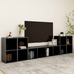 vidaXL 5dílný set TV skříněk kompozitní dřevo [3080044] Barva: šedá s vysokým leskem