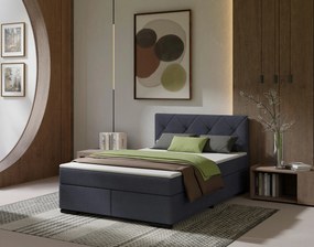 XXXLutz POSTEL BOXSPRING, 120/200 cm, antracitová MID.YOU - Jednolůžkové postele - 002784001207
