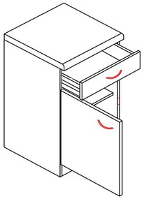 Dolní kuchyňská skříňka Avila US60, dub lancelot/krémová, šířka 60 cm
