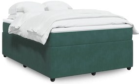 Box spring postel s matrací tmavě zelená 140x190 cm samet 3285641