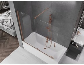 Mexen Velar, 2-křídlová posuvná vanová zástěna 160 x 150 cm, 8mm čiré sklo, měděná matná, 896-160-000-01-65