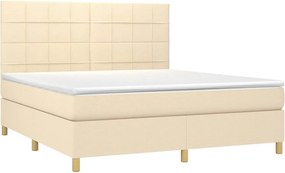 Box spring postel s matrací krémová 160x200 cm textil 3142350