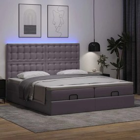 Osmanský rám postele s matrací šedá 200x200cm umělá kůže 3314511