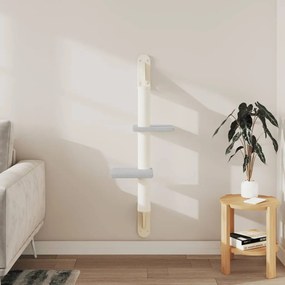 Nástěnné škrabadlo pro kočky se sloupkem světle šedé 108 cm 172411
