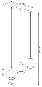 Sollux SL.1142 - Lustr na lanku ALINO 3xE27/60W/230V černá