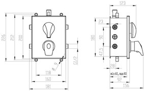 Novaservis Podomítková termostatická baterie s boxem, 3 vývody BOX57052RXT,0