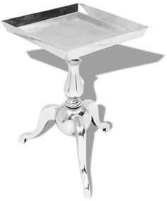 Odkládací stolek čtvercový hliníkový stříbrný - Default Title
