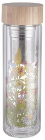 TEA TENDER Láhev na čaj s květinovým potiskem 450 ml