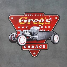 Kovová cedule Greg´s Garage