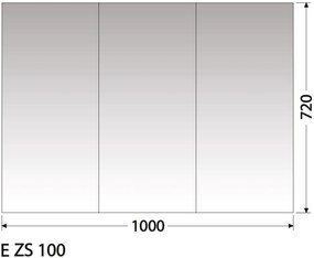 INTEDOOR zrcadlová skříňka bez osvětlení E ZS 100 Varianta: A2736 Šedá světlá LESK