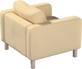 Potah na křeslo IKEA Karlstad, krátký barva béžová látka lesklé, pletený vzor