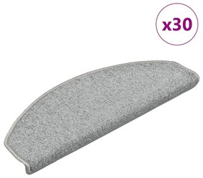 Schodové rohože 30 ks 65 x 24 x 4 cm světle šedé, půlkulaté, velké 3365762