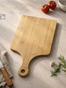 Sinsay - Bambusové prkénko na krájení s rukojetí - béžová
