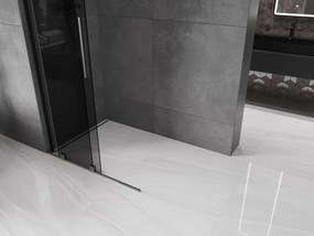 Mexen Velar L, posuvná sprchová zástěna Walk-in 100 x 200 cm, 8mm šedé sklo, grafit broušený, 871-100-003-43-66