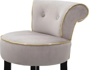 Sametová barová židle Luxy šedá