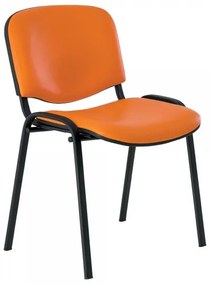 Kožená konferenční židle ISO - černé nohy oranžová