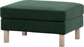 Potah na podnožku IKEA Karlstad barva zelená látka lesklé, sametová