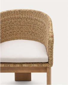 Polstrovaná/ratanová zahradní židle v přírodní barvě Xoriguer – Kave Home