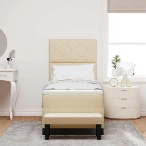 Postel s boxspringem s čelo Krémová 80 x 200 cm textil 3344105